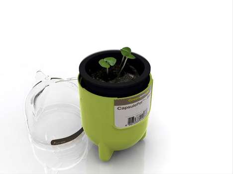 Encapsulated Herb Gardens : CapsulePot from Greenamic