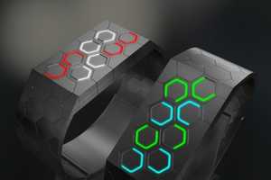 Futuristic Geometric Timepieces : Hexagons LED watch