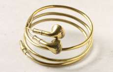 Golden Headphone Jewelry : Earbuds Bracelet