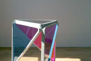 Translucent Triangular Stands : trinity side table