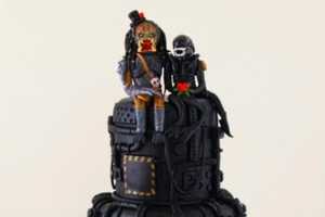Killer Sci-Fi Wedding Cakes : alien and predator cake