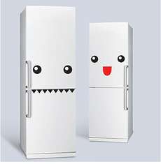 Refrigerator Face Decals : Fridge Monster Stickers