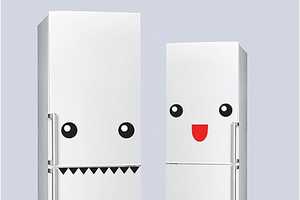 Refrigerator Face Decals : Fridge Monster Stickers