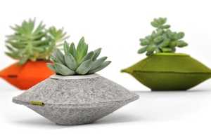 Compact Fuzzy Planters : Felt Pods by Flip & Tumble