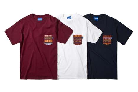 Contrasting Printed Pocket Tees : Tantum T-Shirts