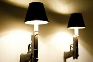 Firearm-shaped Light Fixtures : 9mm Gun Sconce