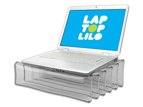 Inflatable Computer Cushions : 'Just Mustard' Laptop Lilo