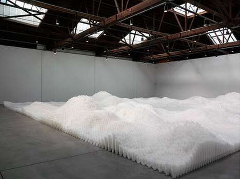 Snowy Plastic Cup Installations : Tara Donavan