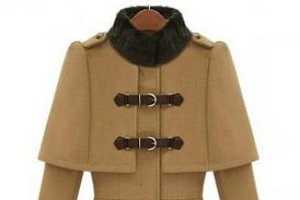 Hybrid Skirted Jackets : High Neck Buckle Strap Cloak