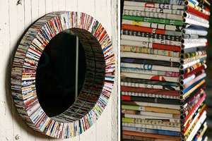 Recycled Magazine Art: Paper Coil Mirror