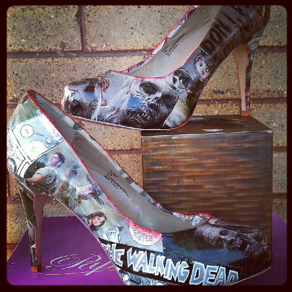 Menacing Zombie Heels : The Walking Dead Shoes