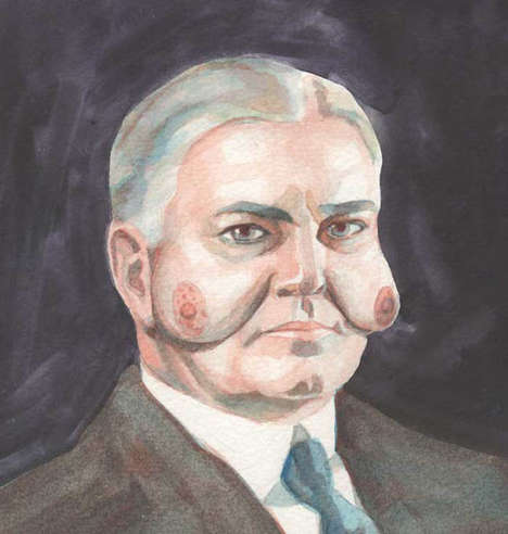 Naughty Political Portraits : President with Boob Faces