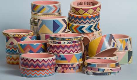 Painted Pottery Bangles : Porcelain Jewelry