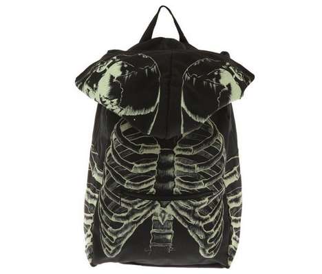 Glowing Hooded Skeleton Backpacks : Hooded Backpacks