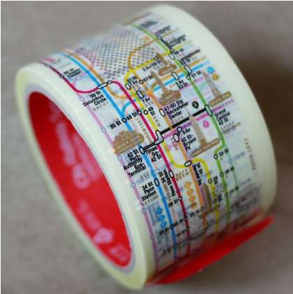 Mapped Public Transit Tape : Subway System Tape