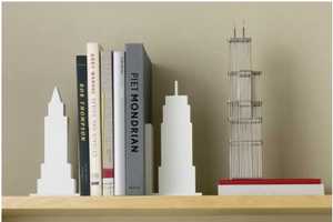 Silhouetted City Bookends : Skyline Bookends