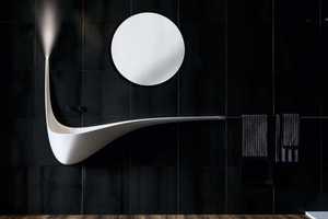 Architecturally Swiped Sinks : Wing Wall Sink