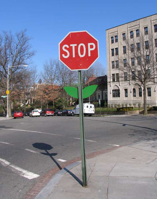Blooming Street Art: 10 'Signs of Spring' by Mark Jenkins