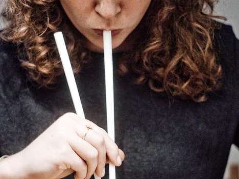 Hybrid Straw Chopsticks : soup straws