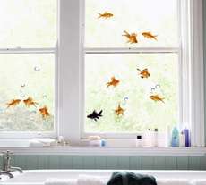 Aquatic-Themed Window Decals : fish window decals