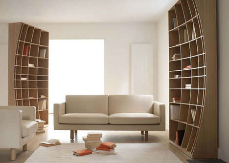 Optical Illusion Shelving : Concave Bookcase