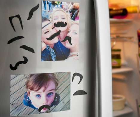 Whiskered Facial Hair Magnets : Mustache Fridge Magnets