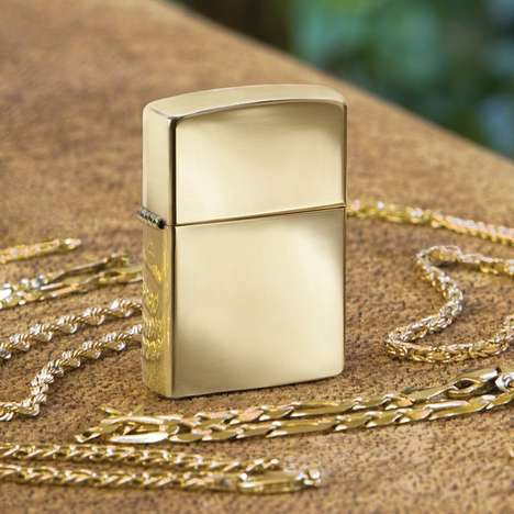Gold Luxe Lighters : Gold zippo lighter