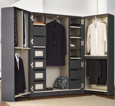 Elegant Leather Wardrobe Units : wardrobe storage