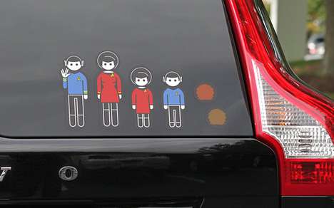 Sci-Fi Window Stickers : Star Trek Family Decals