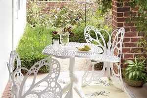 Whimsical White Winged Tables : butterfly furniture set
