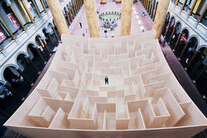 Paradoxical Maze Installations : wooden maze