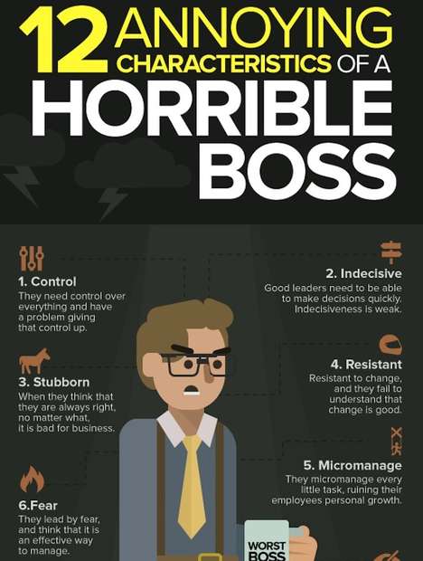Horrible Bosses Infographics : bad boss traits infographic