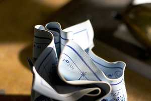 Crumpled Blueprint Paperweights : unique paperweight