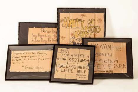 Homeless Cardboard Art : Behind the Sign