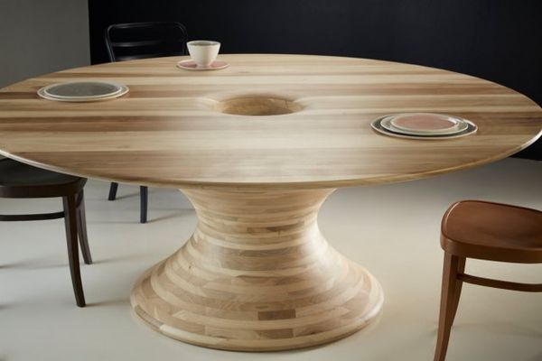 Dramatically Spherical Tables : tulipwood table
