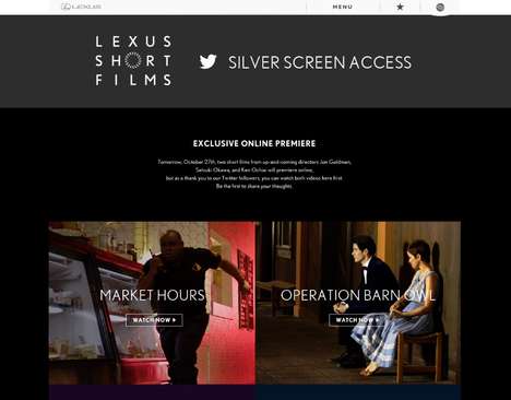 Social Pre-Screening Campaigns : "lexus short films"