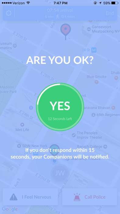 Location-Based Personal Safety Apps : Companion app