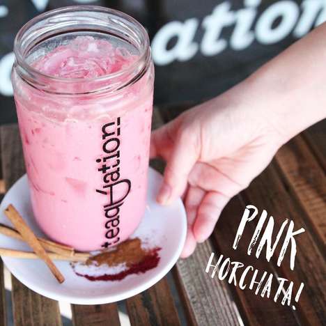 Pink-Hued Horchata Drinks : horchata drink