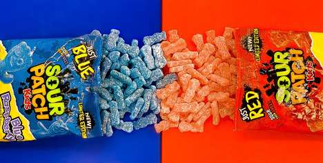 Solitary Color Sour Candies : Red and Blue Packs