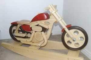 Wooden Motorcycle Rockers: Retro Rocking Toy for Badass Baby Bikers