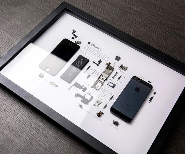 Deconstructed Smartphone Artwork : iPhone 5 Framed Edition Deconstructed Smartphone Artwork : iPhone 5 Framed Edition