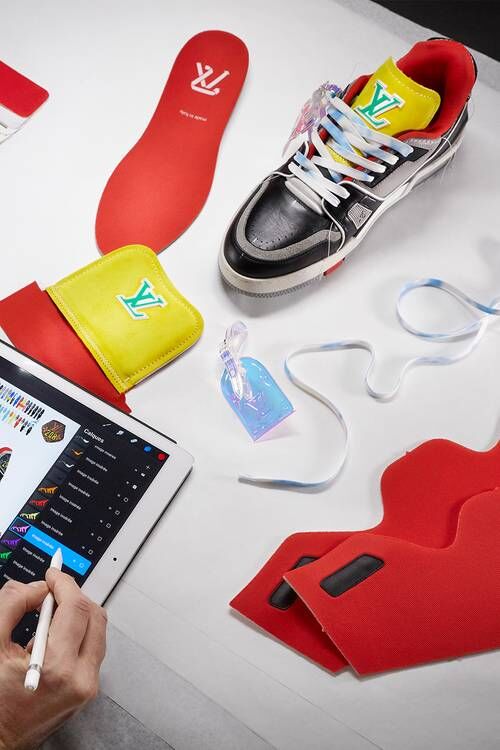 Upcycled Luxe Vibrant Sneakers : lv trainer upcycle Upcycled Luxe Vibrant Sneakers : lv trainer upcycle