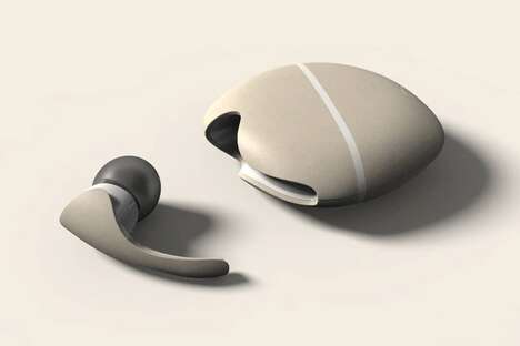 Naturalistic Pebble-Like Earbuds : TWS earbuds