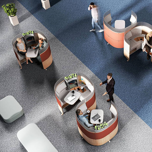 Cubicle-Inspired Office Pod Systems : Hug Working Lounge