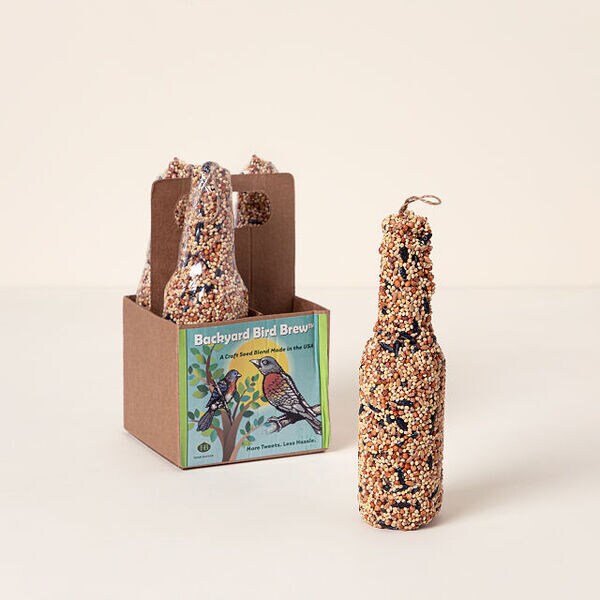 Bottle-Shaped Birdseed Cakes : Bird Brew Seed Feeder