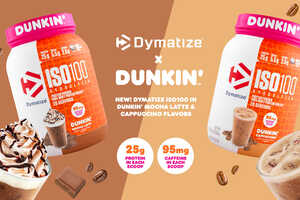 Caffeinated Protein Powders : Dymatize Dunkin