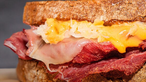 Toasted Bison Sub Sandwiches : Bison Reuben Sandwich