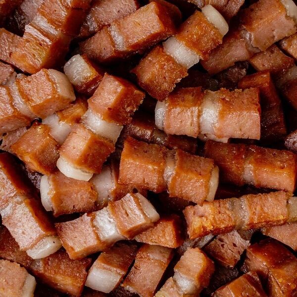 Meatless Bacon Cubes : meat free bacon