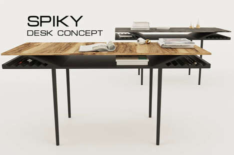 Knick-Knack Storage Desks : Spiky Desk Concept