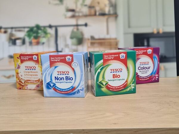 Paper-Made Detergent Packaging : Tesco laundry pods